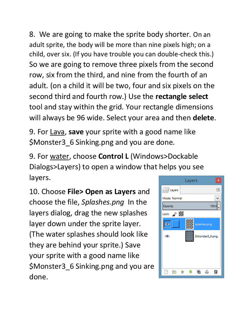 Simple GIMP: How to make a Sprite Sink in Lava or Water ...